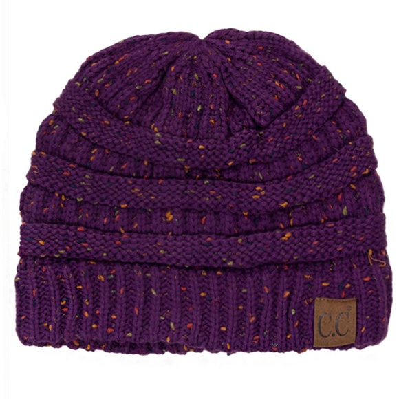 C.C | Accessories | Cc Confetti Ribbed Cable Knit Thick Soft Beanie ...